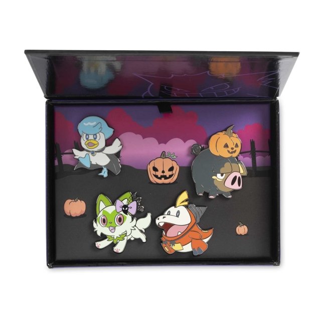 Sprigatito, Fuecoco, Quaxly & Lechonk Pokémon Halloween Pin Box Set (4 ...