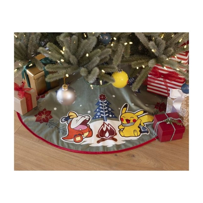 Pikachu & Fuecoco Pokémon Holiday Green Tree Skirt | Pokémon Center ...