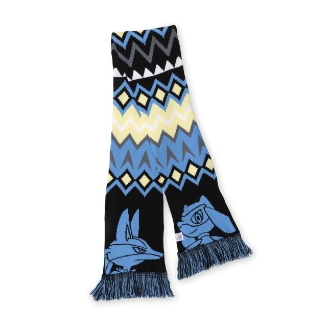 Riolu & Lucario Geometric Knit Scarf (One Size-Adult) | Pokémon Center ...