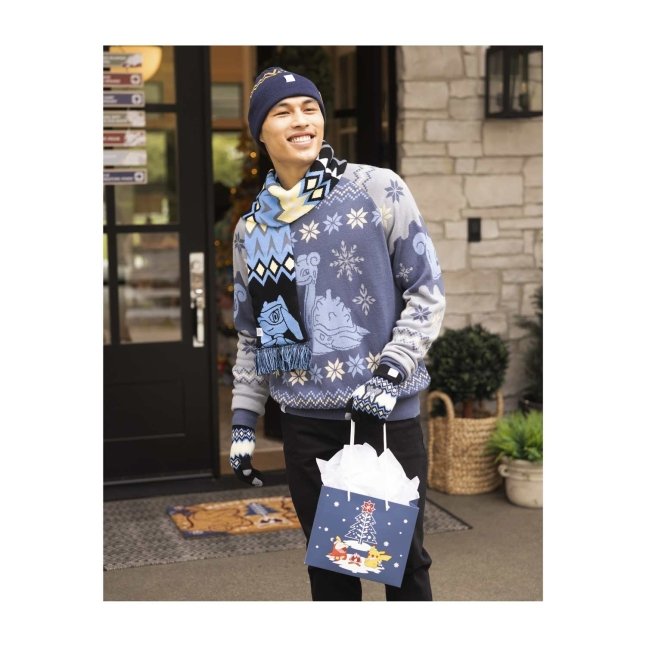 Riolu & Lucario Geometric Knit Scarf (One Size-Adult) | Pokémon Center ...