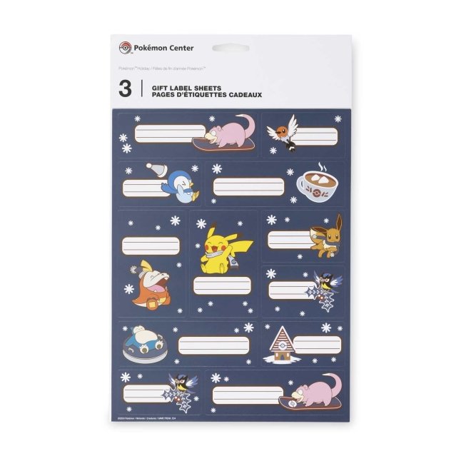 Pokémon Holiday Gift Labels (3 Sheets) | Pokémon Center Canada Official ...
