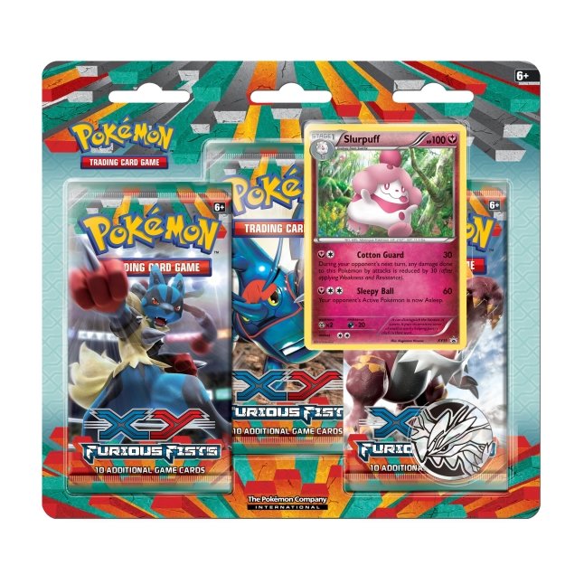 Pokémon TCG: XY-Furious Fists 3 Booster Packs, Coin & Slurpuff Promo ...