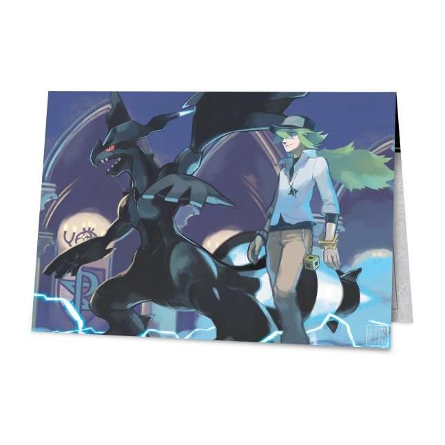 N's Zekrom Framed Art Print by Ken Sugimori | Pokémon Center Official Site