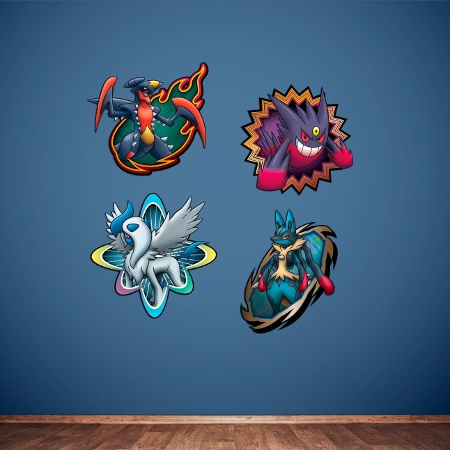 Mega Mayhem Wall Graphics (4 Sets) | Pokémon Center Canada Official Site