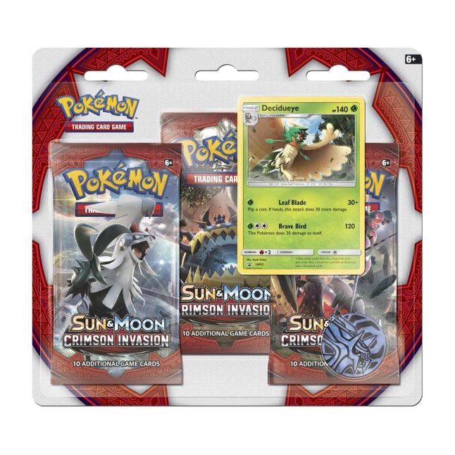 Pokémon TCG: Sun & Moon-Crimson Invasion 3 Booster Packs, Coin ...