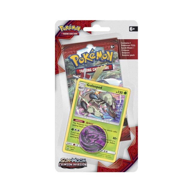 Pokémon TCG: Sun & Moon-Crimson Invasion Booster Pack, Coin & Golisopod ...