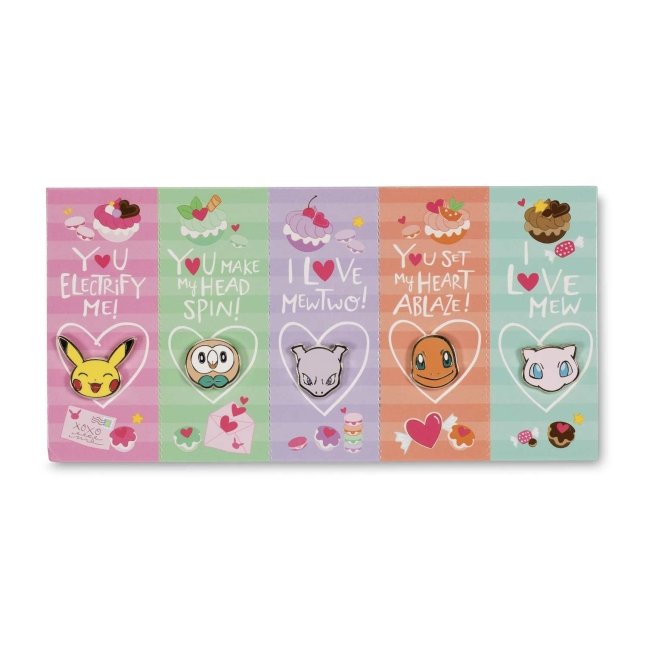 Pokémon Valentine Pins & Cards (5-Pack) | Pokémon Center Official Site