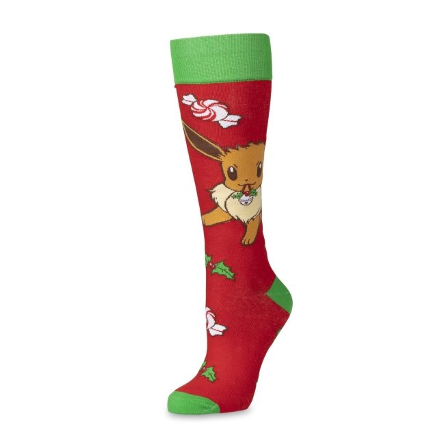 Eevee Pokémon Holiday Socks (One Size-Adult) | Pokémon Center Official Site