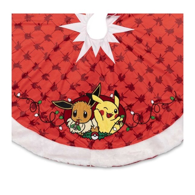 Pikachu & Eevee Pokémon Holiday Tree Skirt | Pokémon Center Canada ...