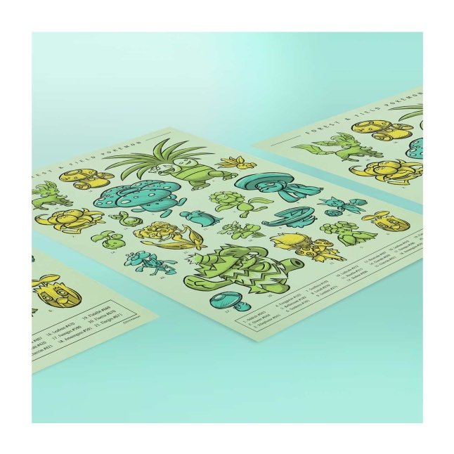 Pokémon of the Forests & Fields Art Print | Pokémon Center Official Site