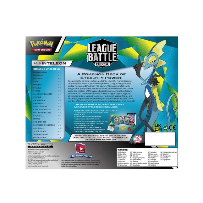 Pokémon TCG: Inteleon VMAX League Battle Deck | Pokémon Center Official ...