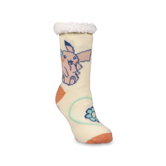 Pikachu & Mew Admiration Yellow Fleece Socks (One Size-Adult) | Pokémon ...