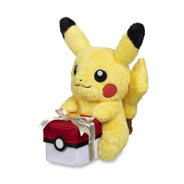 Pikachu with Gift Box Plush - 11 In. | Pokémon Center Official Site