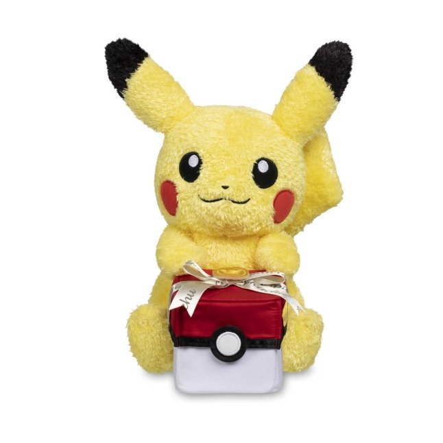 Pikachu with Gift Box Plush - 11 In. | Pokémon Center Official Site