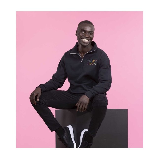 Kanto Gym Badge Black Quarter-Zip Pullover Sweatshirt - Men | Pokémon ...