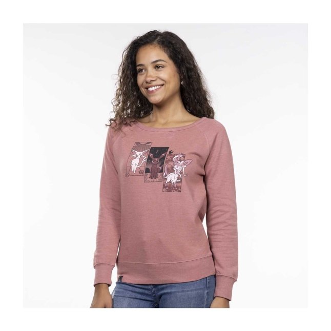 Pokémon Stories: Espeon, Umbreon & Sylveon Pink Capped Neck Sweatshirt ...