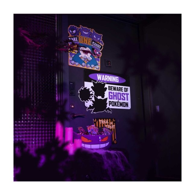 Ghost Warning Pokémon Spooky Celebration Metal Sign | Pokémon Center ...