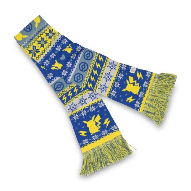 Pikachu Festive Winter Blue Knit Scarf (One Size-Adult) | Pokémon ...