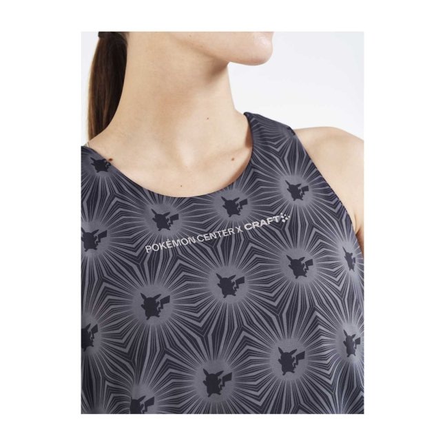 Pokémon Center × Craft: Pikachu Faun Black Open-Back Singlet - Women ...