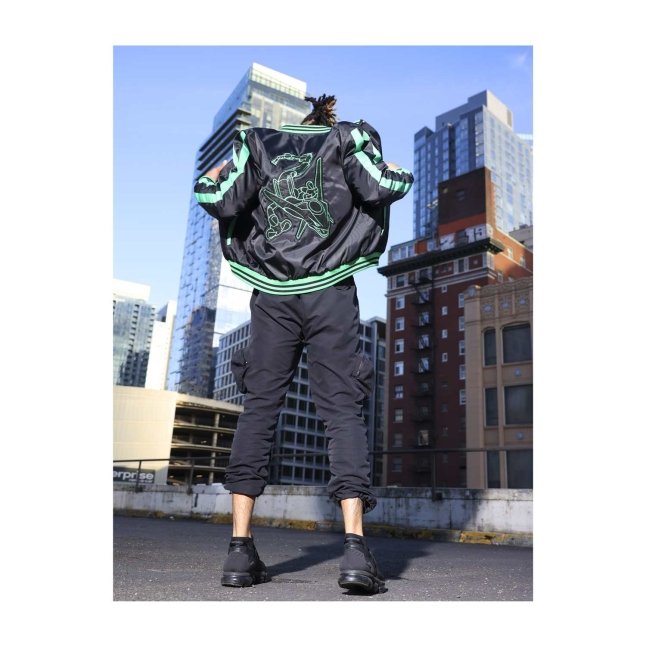 Rayquaza Pokémon Jackets Black Insulated Snap-Down Jacket - Adult ...