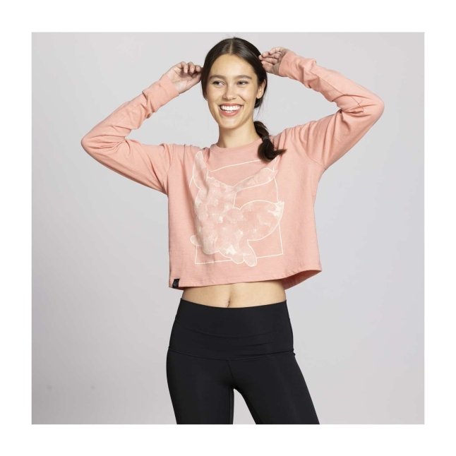 Eevee Pokémon Nature: Fall Pink Heavyweight Crop Long-Sleeve Shirt ...