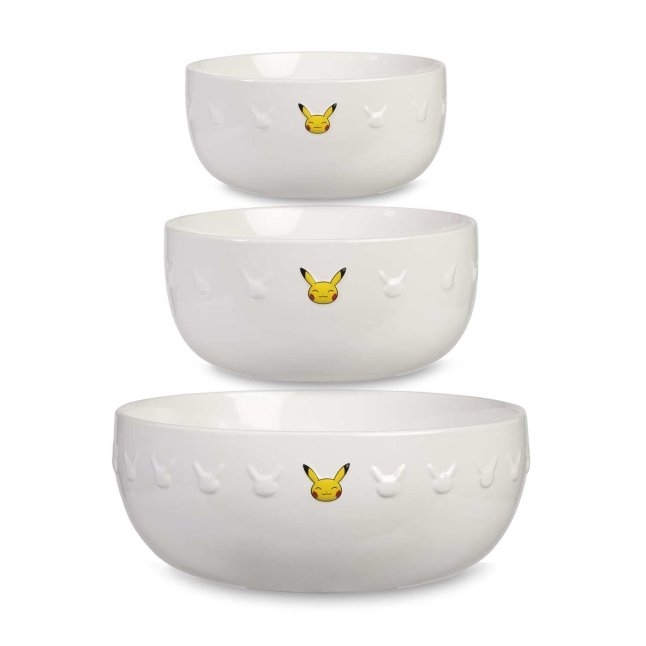 Pikachu Kitchen Ceramic Mixing Bowls (3-Piece) | Pokémon Center ...