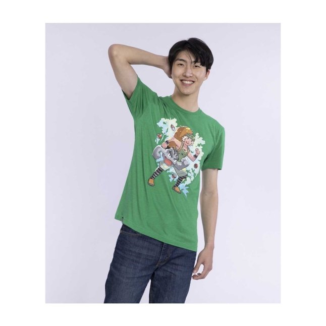 Hiker Pokémon Trainers Green Relaxed Fit Crew Neck T-Shirt - Adult ...