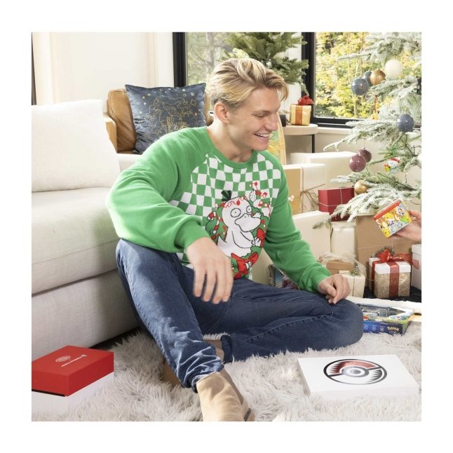 Psyduck Holiday Green Knit Sweater - Adult | Pokémon Center Official Site