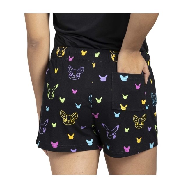 Pikachu & Yamper Electric Pals Black Sleep Shorts - Women | Pokémon ...