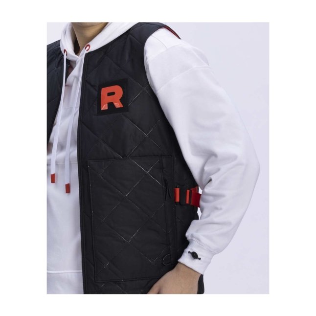 Team Rocket HQ Collection Black & Red Reversible Quilted Utility Vest ...
