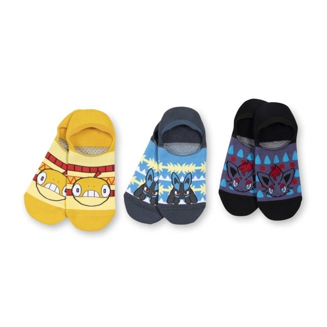 Lucario, Scraggy & Zorua No-Show Socks (3 Pairs) (One Size-Adult ...