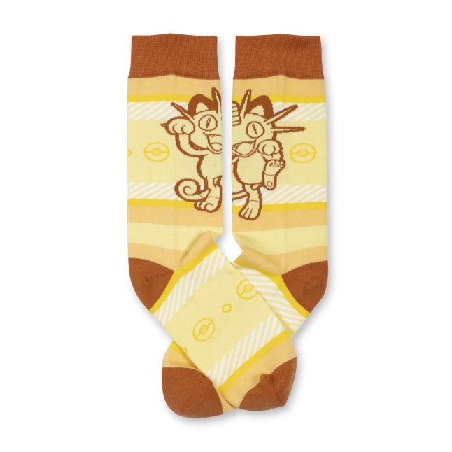 Meowth Playtime Crew Socks (One Size-Adult) | Pokémon Center Official Site
