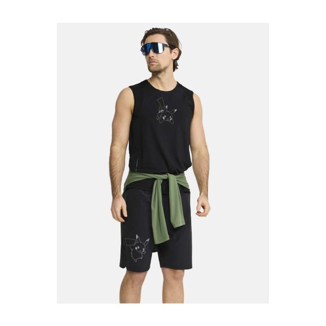 Pokémon Center × Craft: Pikachu Black Shorts - Men | Pokémon Center ...
