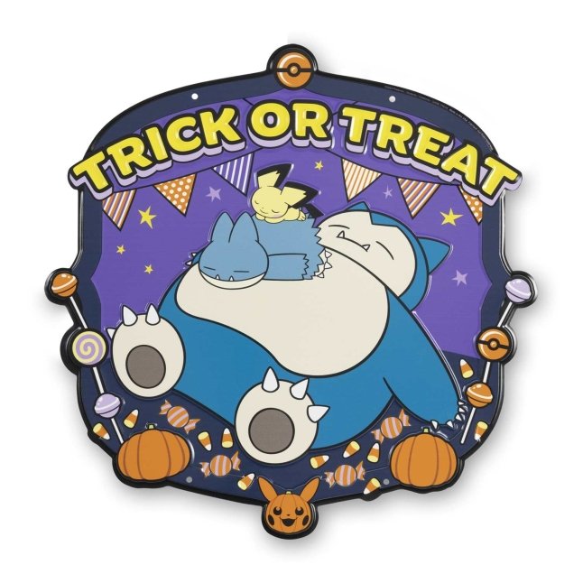 Munchlax, Snorlax & Pichu Trick or Treat Metal Sign | Pokémon Center ...
