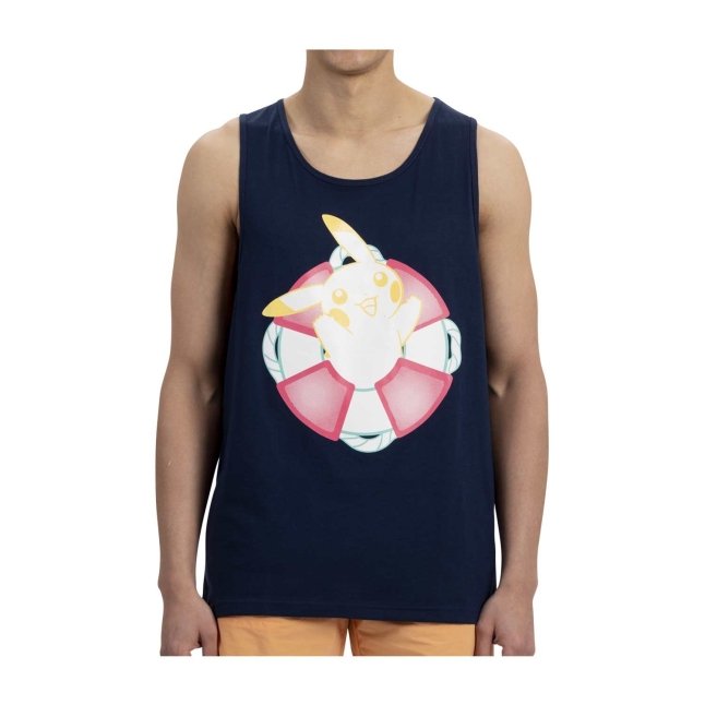 Pikachu Pokémon Summer Days Navy Fitted Tank Top - Men | Pokémon Center ...