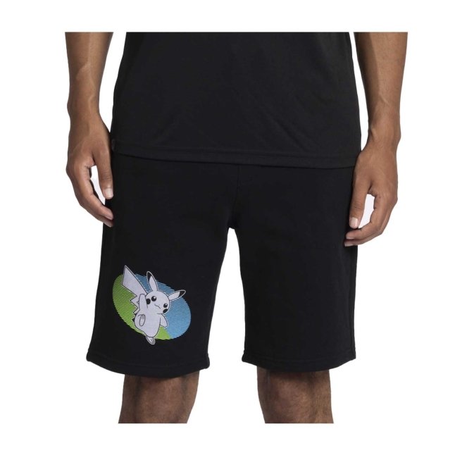 Pikachu Neon Pokémon Active Black, Green & Blue Midweight Fleece Shorts ...