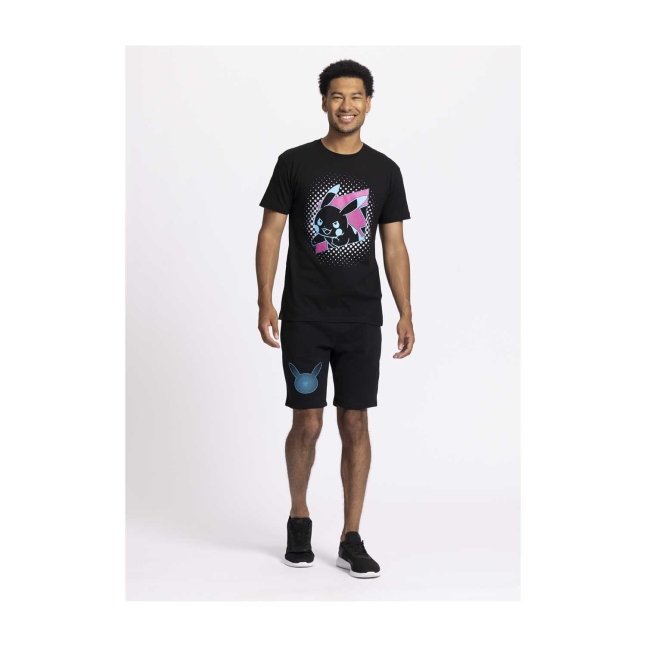 Pikachu Neon Pokémon Active Black & Blue Midweight Fleece Shorts - Men ...