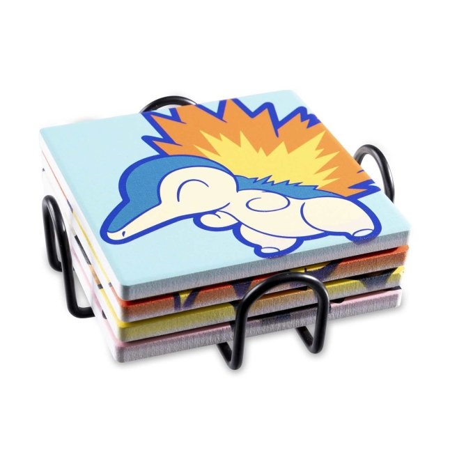 Pikachu, Growlithe, Cyndaquil & Wooloo Pokémon Home Accents Coasters (4 ...