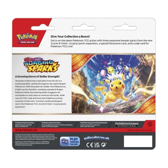 Pokémon TCG: Scarlet & Violet-Surging Sparks 3 Booster Packs & Zapdos ...