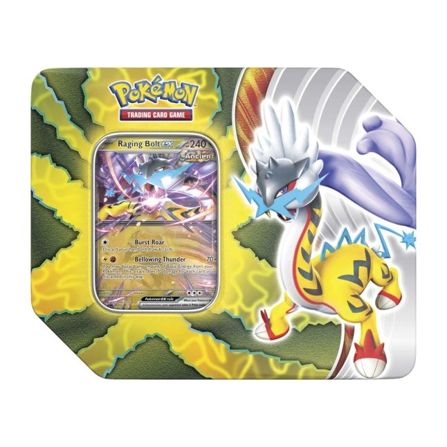 Pokémon TCG: Paradox Destinies Tin (Raging Bolt ex) | Pokémon Center ...