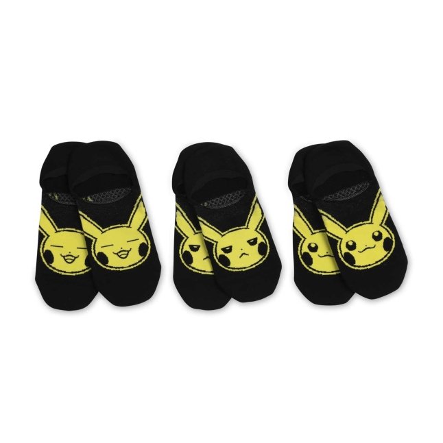 Pikachu Moods No Show Socks 3 Pairs One Size Adult Pokémon Center