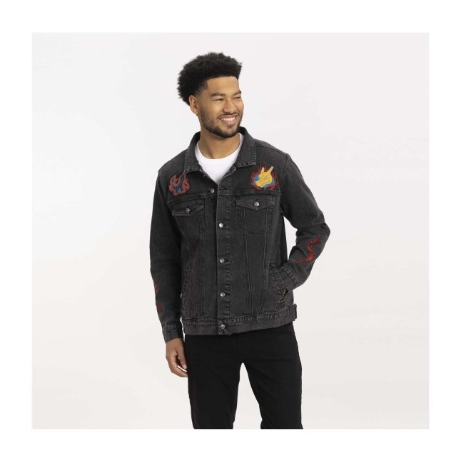 Charizard Black Denim Jacket - Adult | Pokémon Center Official Site