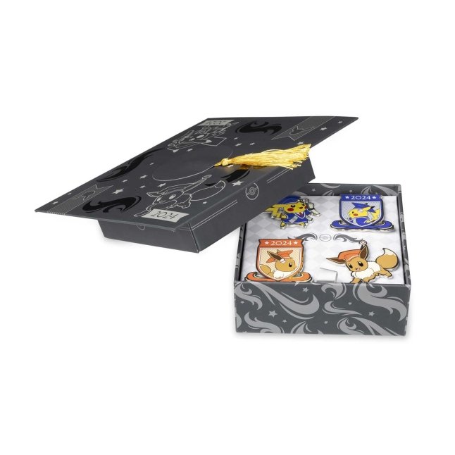 Graduation Pikachu & Eevee 2024 Pokémon Pin Box Set (4-Pack) | Pokémon ...