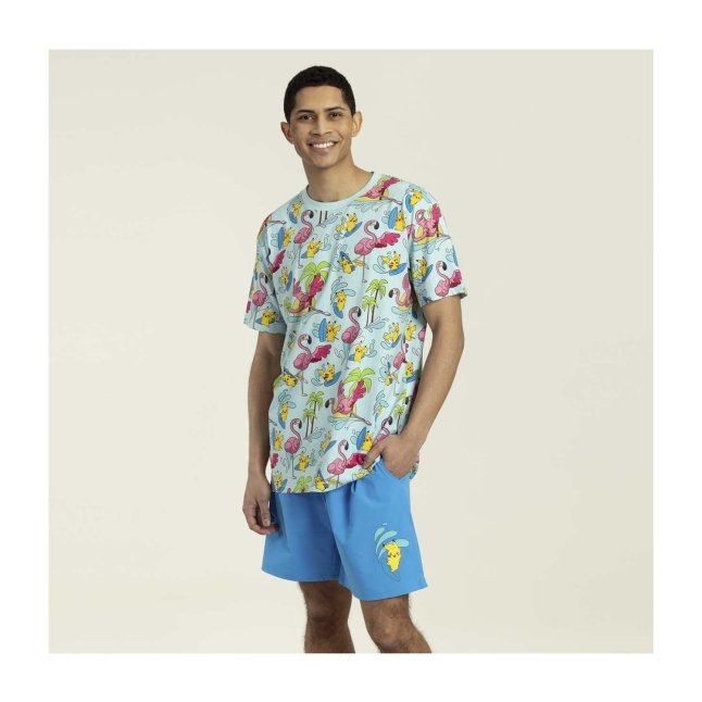 Pikachu Pokémon Tropical Blue Shorts - Men | Pokémon Center UK Official ...