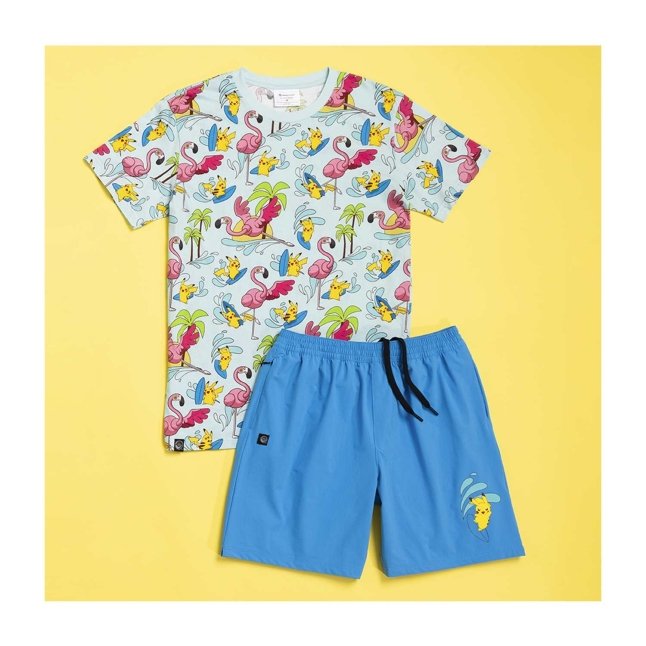 Pikachu Pokémon Tropical Blue Shorts - Men | Pokémon Center UK Official ...