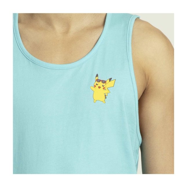 Pikachu Pokémon Tropical Turquoise Fitted Tank Top - Men | Pokémon ...
