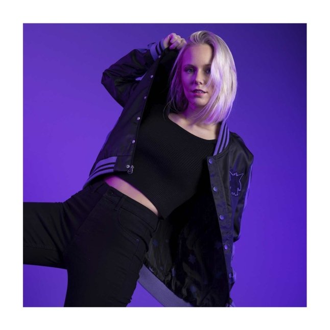 Gengar Pokémon Jackets Black Snap-Down Jacket - Adult | Pokémon Center ...