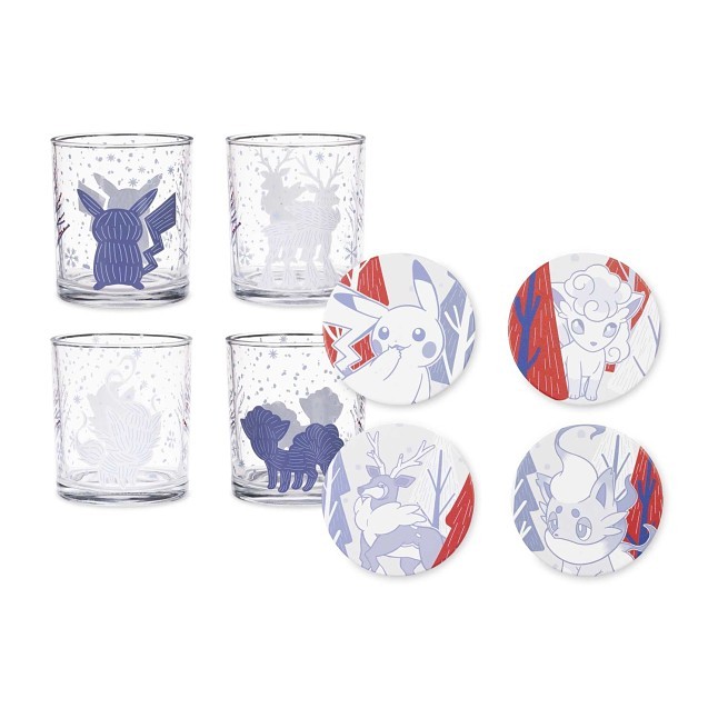 Pokémon Winter Woodland Glass Tumblers & Coasters Bundle | Pokémon ...