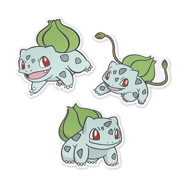 Bulbasaur Stickers (3-Pack) | Pokémon Center Official Site
