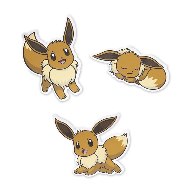 Eevee Stickers (3-Pack) | Pokémon Center Official Site